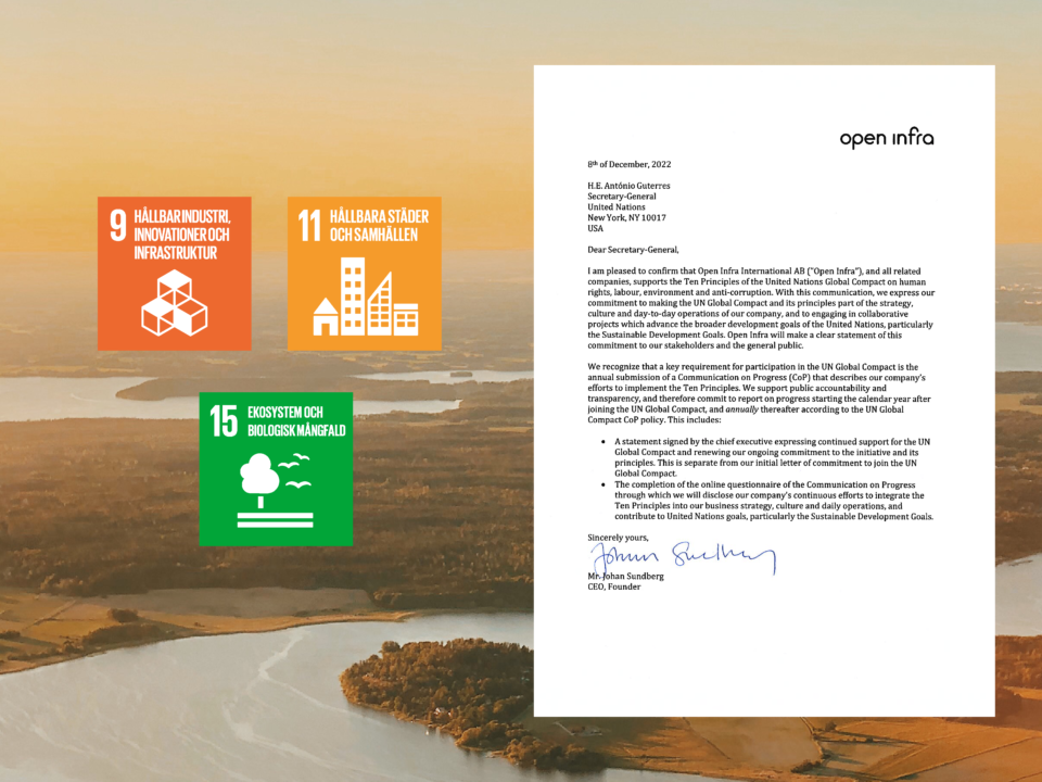 Open Infra signerar de tio principerna i UN Global Compact | Sverige